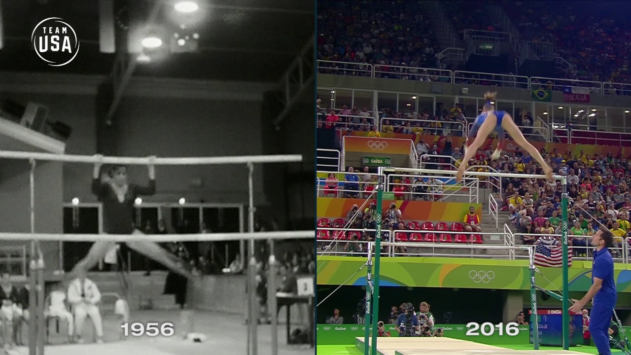 Then Now Uneven Bars Youtube