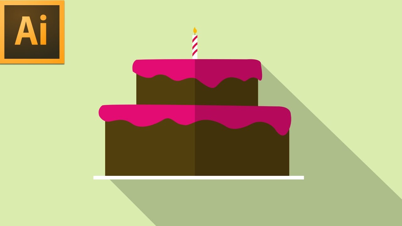 Cake Design Tutorial Adobe Illustrator Flat Design Speed Art Youtube