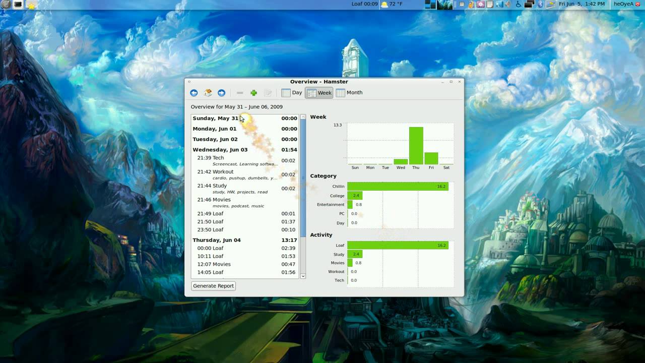 Time Tracking Hamster Ubuntu 9 04 Youtube
