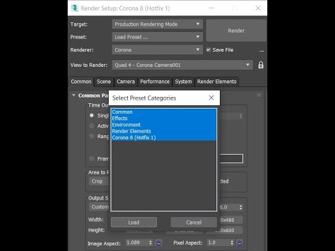 How To Save And Load Render Settings Preset In 3ds Max Youtube