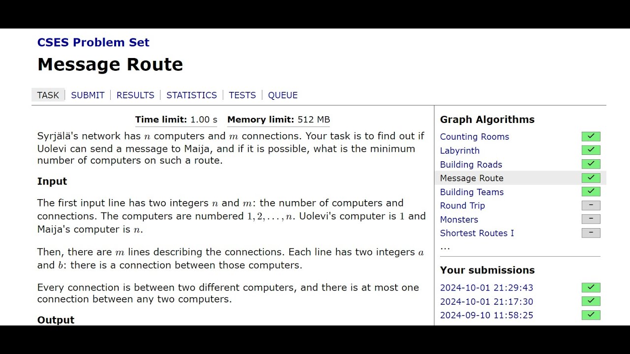 Cses Graph Series Message Route Day 4 Youtube