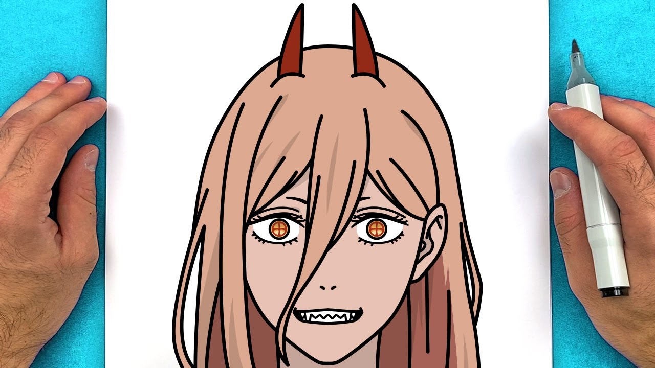How To Draw Power From Chainsaw Man Easy Step By Step Anime Drawing