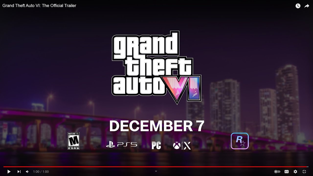 Grand Theft Auto 6 Official Trailer December 2023 Youtube