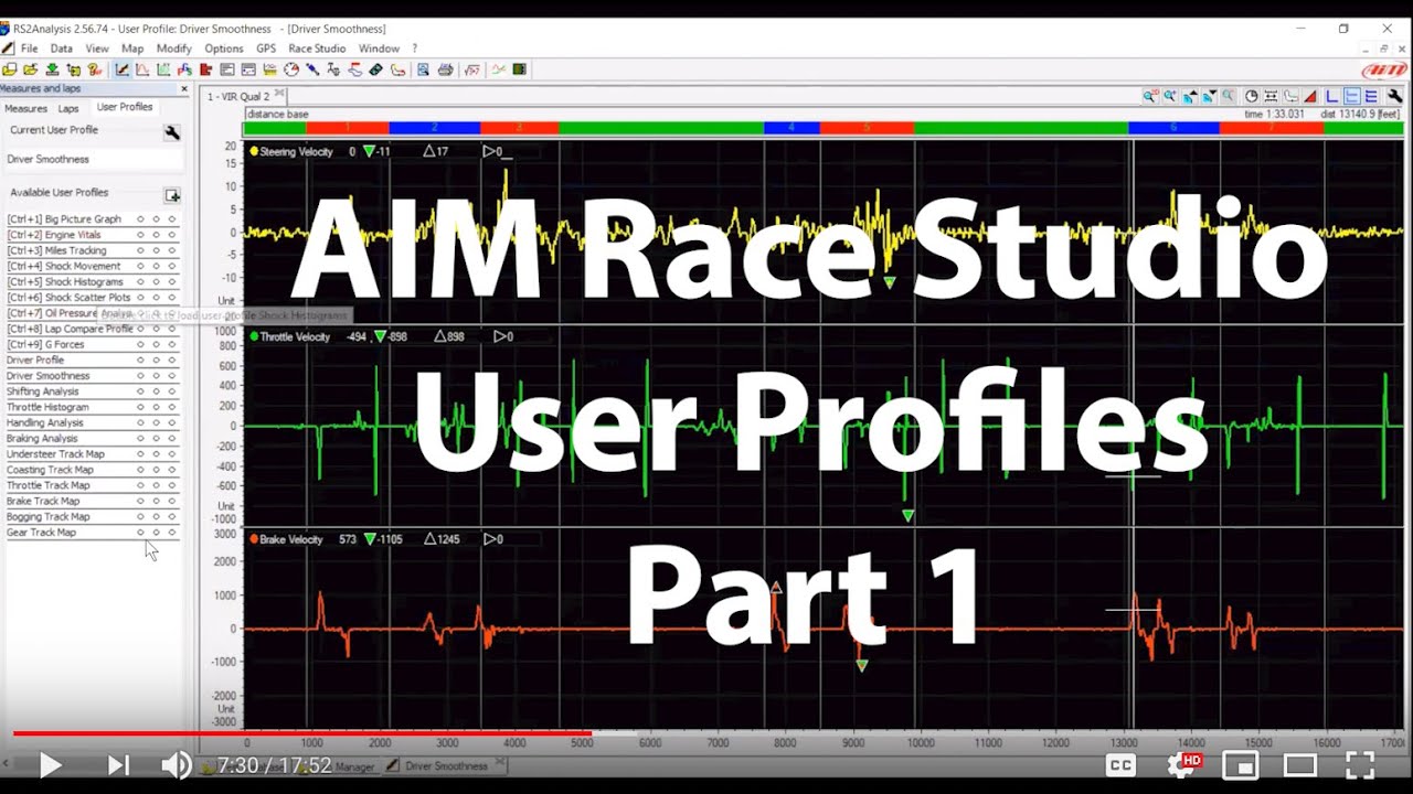 Ep 9 User Profiles In Aim Race Studio W Ray Phillips Part 1 Youtube