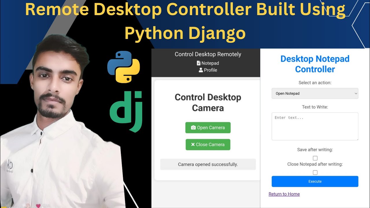 A Web Application For Remote Desktop Control Built Using Python And