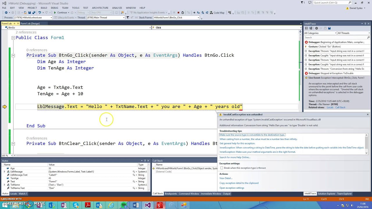 Visual Basic Hello World Tutorial Pt4 Youtube