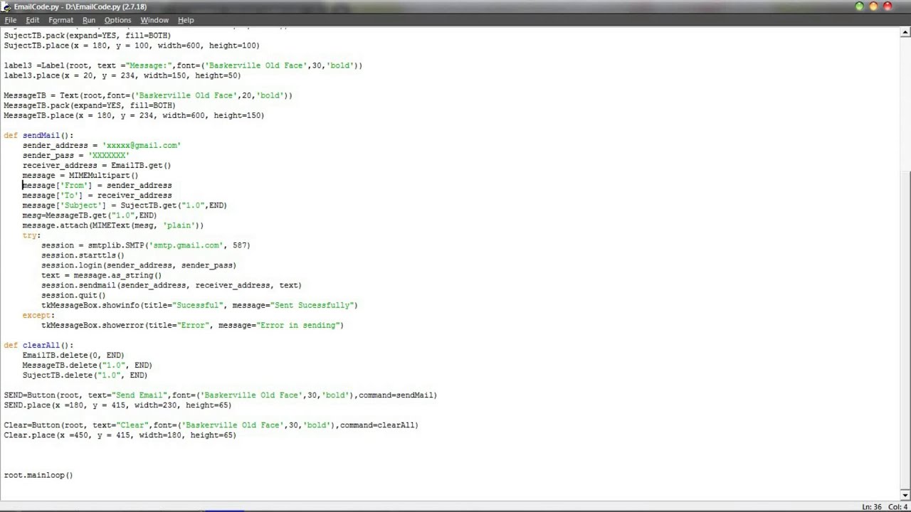 Sending Email Using Python Email Sender Python Youtube