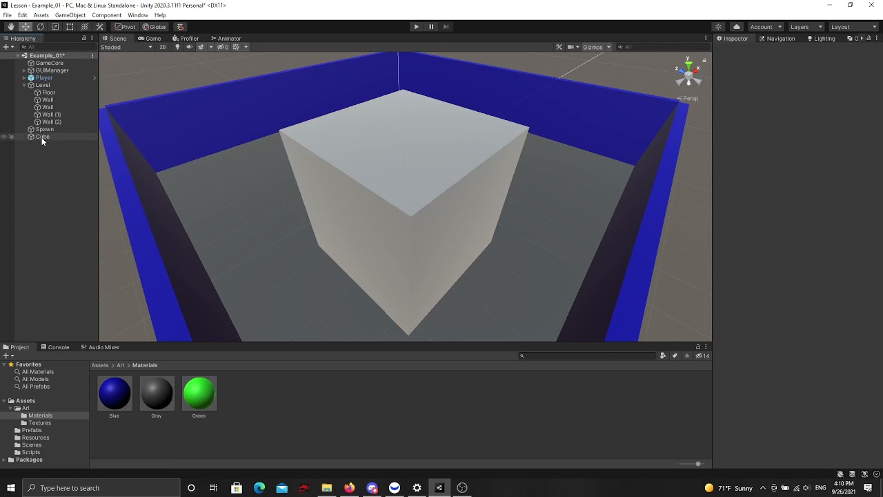 Unity Lesson 02 Basics 02 Youtube