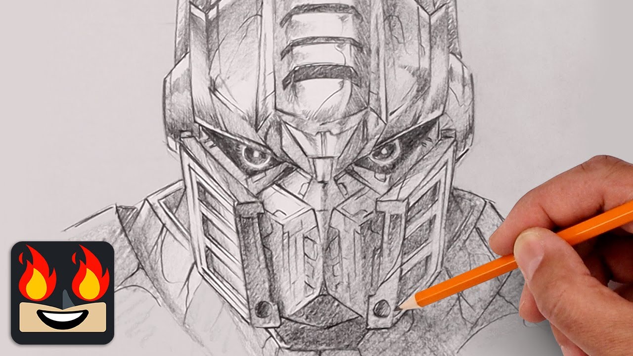 How To Draw Optimus Prime Transformers Sketch Tutorial Youtube