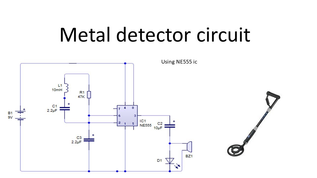 Simple Metal Detector Circuit Using Ne555 Ic Youtube