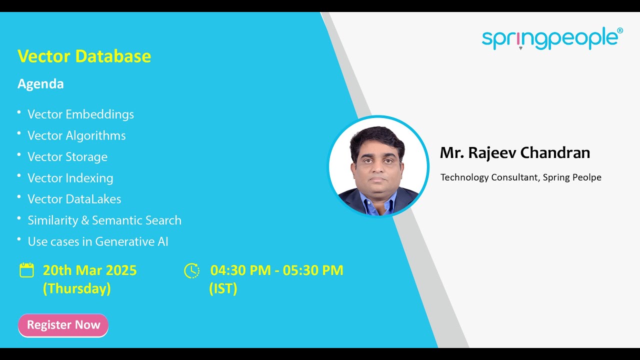 Vector Database Springpeople Free Webinar Youtube