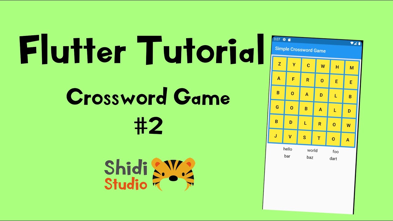 Simple Crossword Flutter Tutorial Part 2 Youtube