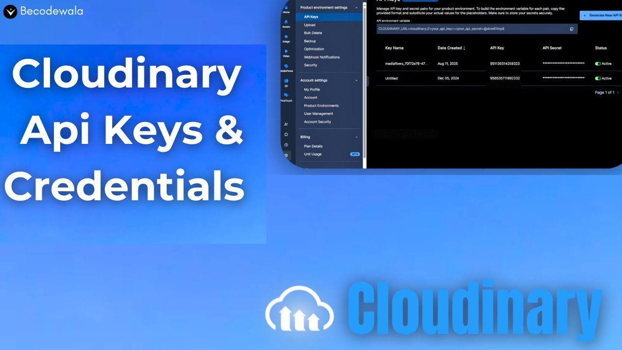 Finding Your Cloudinary Api Key Cloud Name And Credentials