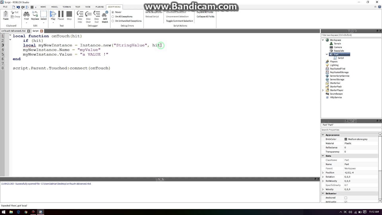 Roblox Studio Touch Event Advanced Youtube