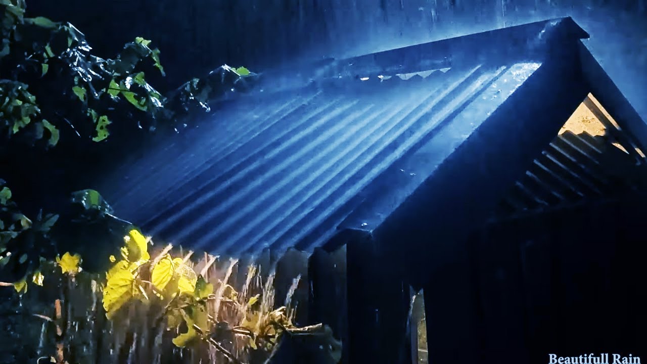 Fall Asleep Instantly With Heavy Rain Thunder On A Tin Roof Goodbye