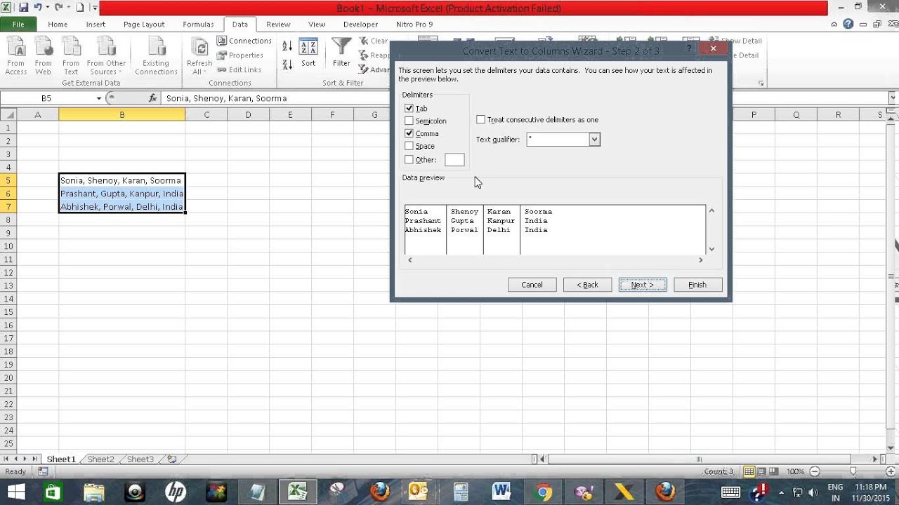 How To Split Comma Separated Values Into Columns In Excel