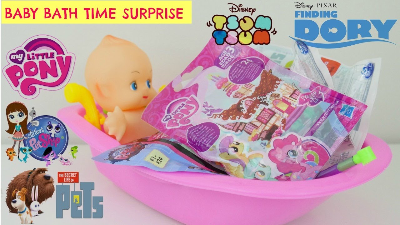 Disney Baby Doll Bathtub Bath Time Surprise Toys Plus Blind Bags Youtube