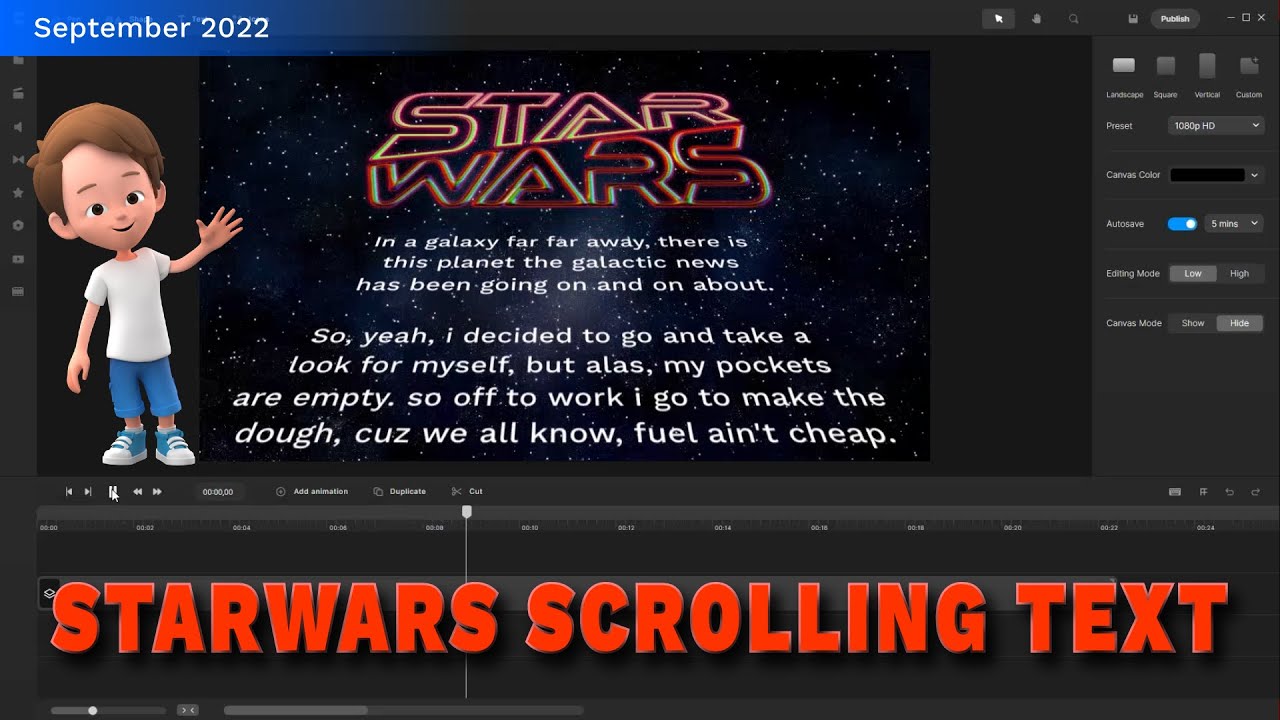 Starwars Scrolling Text Tutorial For Create Studio Pro Youtube