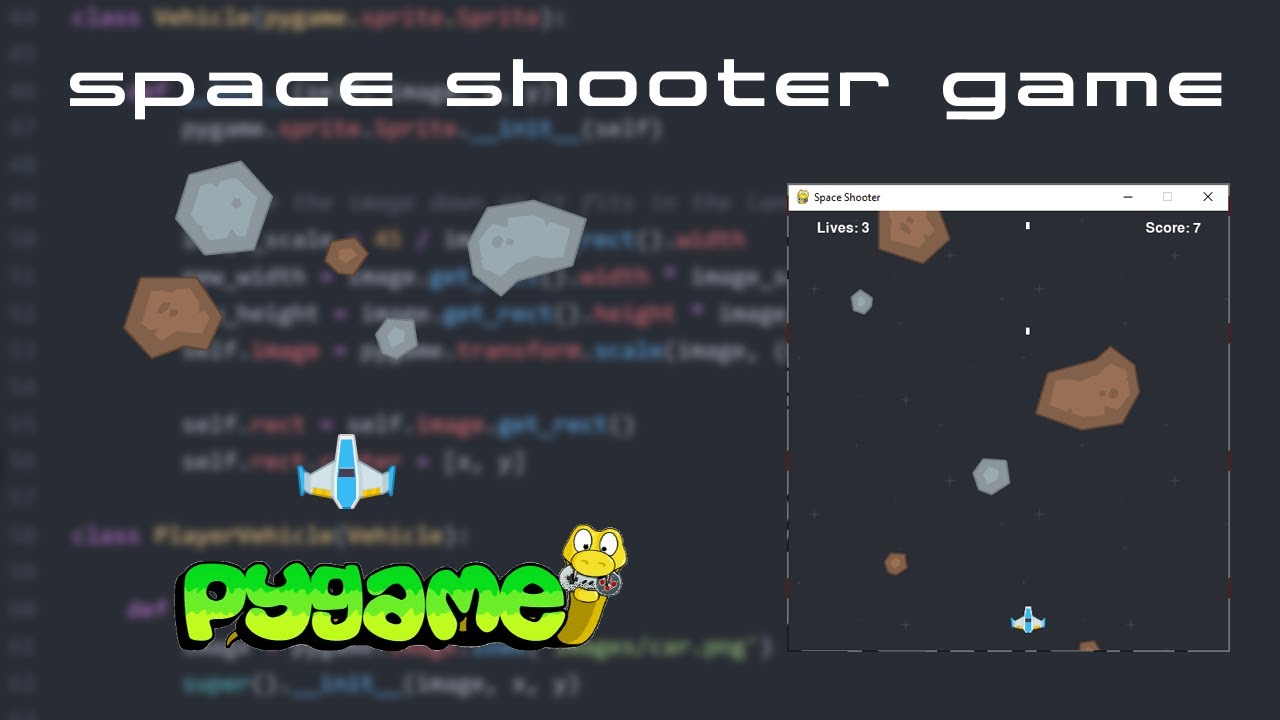 Asmr Programming Space Shooter Game Using Python And Pygame Youtube
