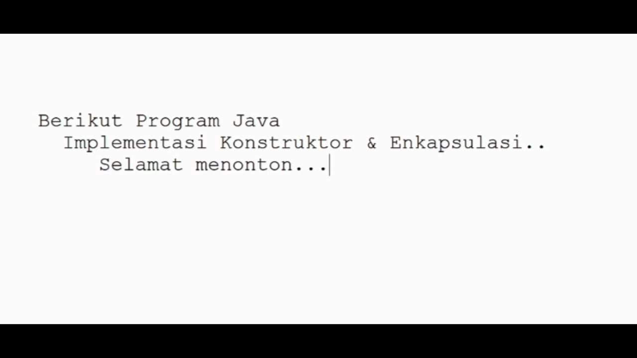 Program Java Implementasi Konstruktor Enkapsulasi Youtube