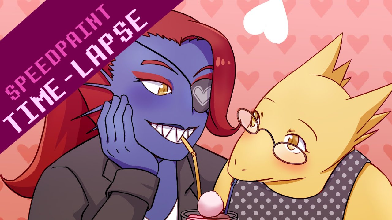 Speedpaint Undertale V Day Alphys Undyne Date Youtube