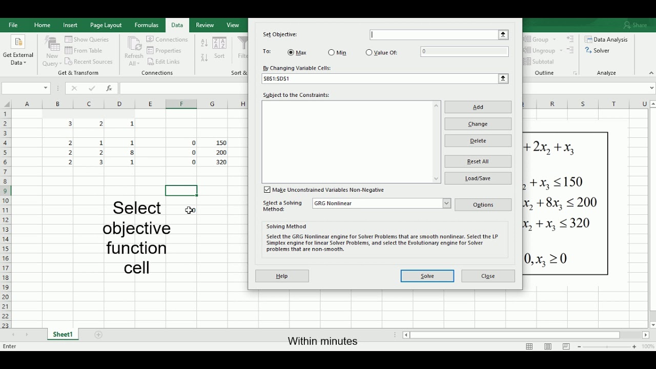 Simplex Method In Excel Simplex Linear Programming In Excel Use Of