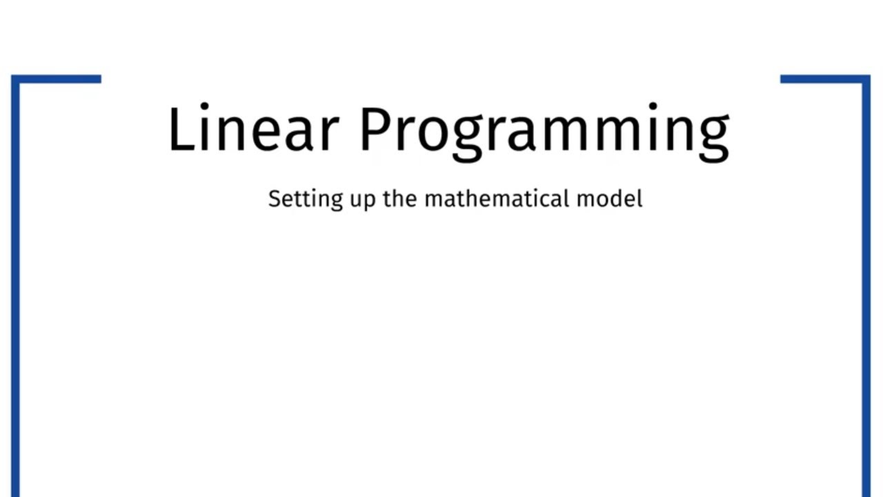 Linear Programming Essential Theory For Cima P1 Youtube