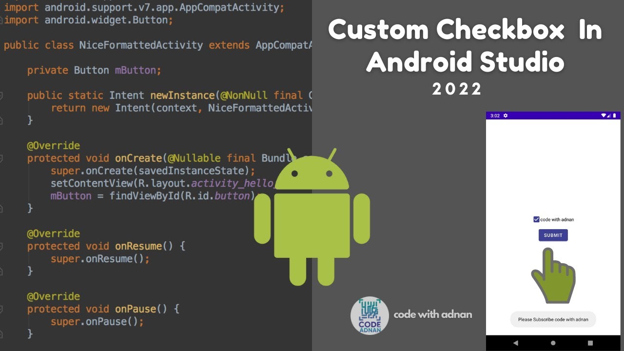 Custom Checkbox In Android Studio Tutorial 2022 Youtube