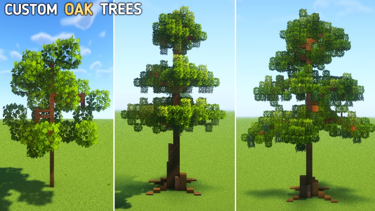 How To Build Custom Oak Trees In Minecraft 1 21 Youtube