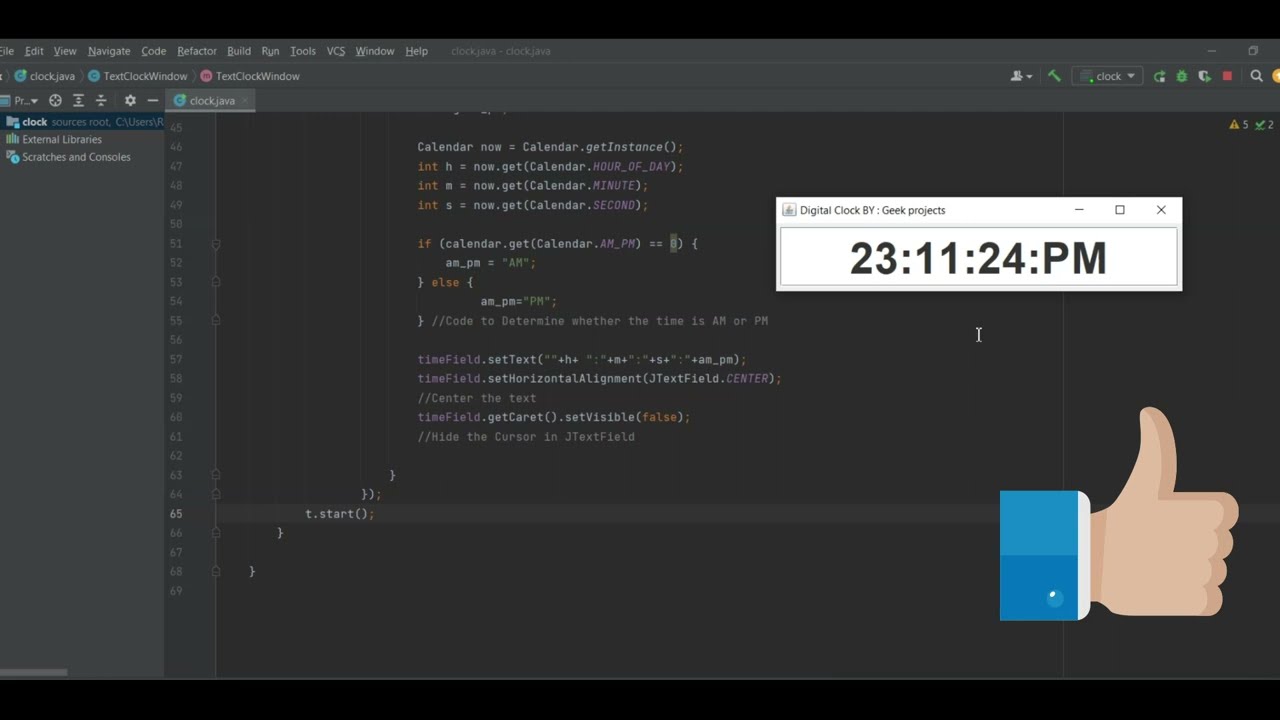 Digital Clock Using Java рџ Youtube