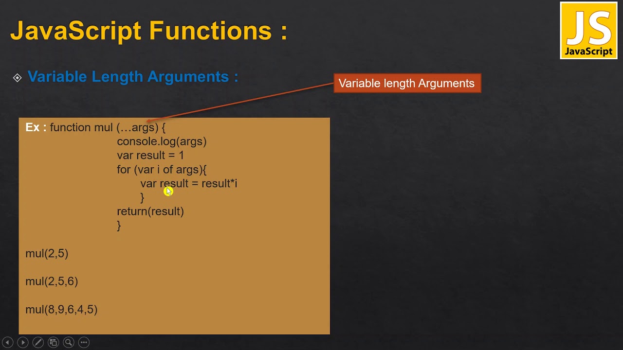 33 Javascript Variable Length Arguments Youtube