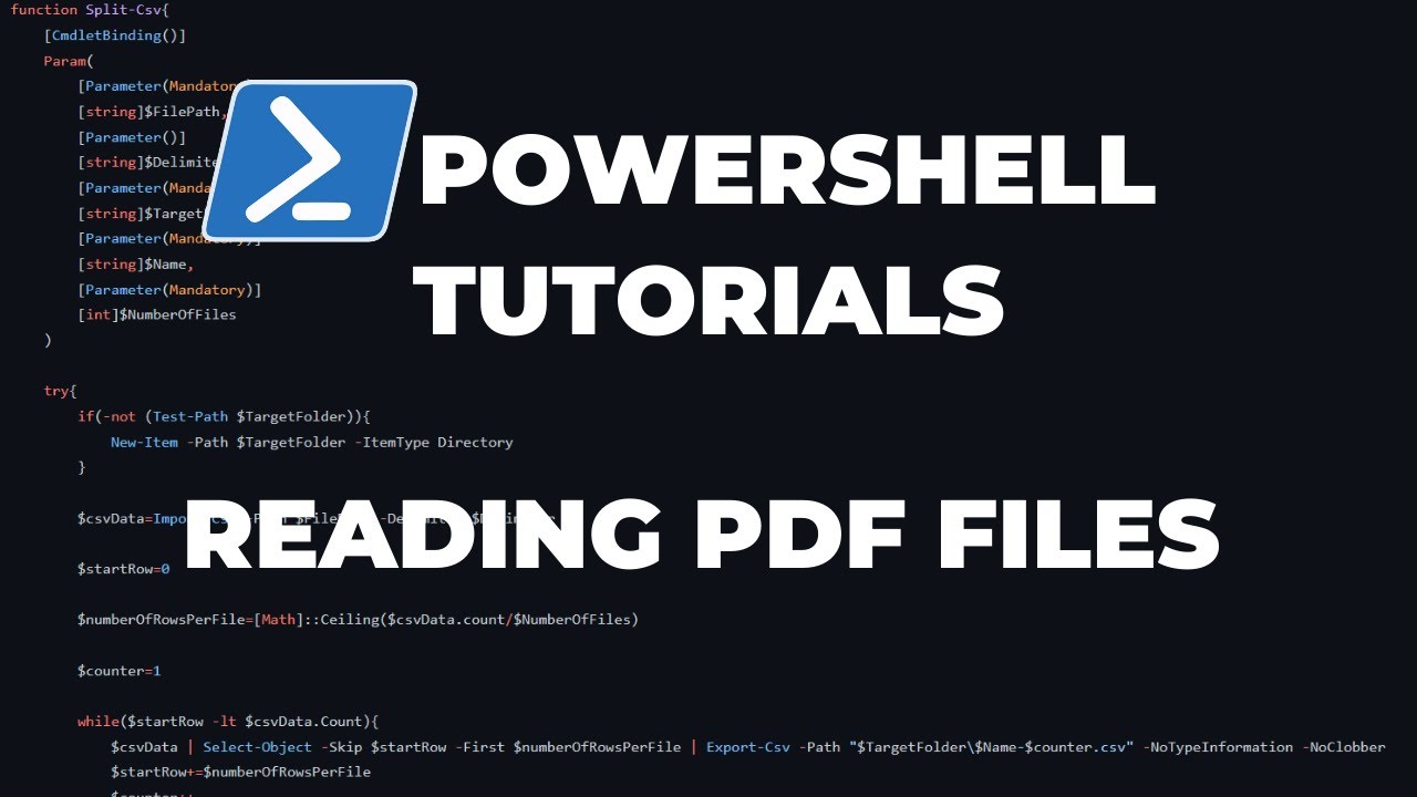 Powershell Tutorials Reading Pdf Files Youtube