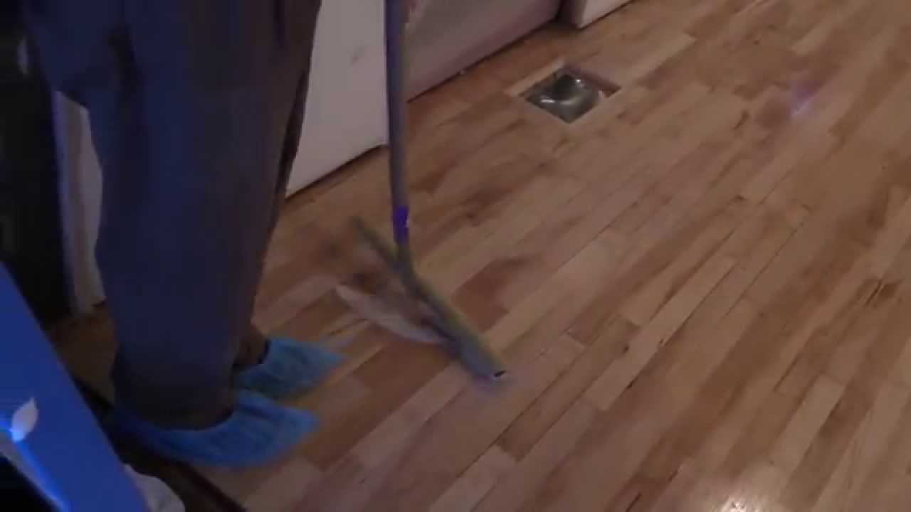 Applying Water Based Finish To A Hardwood Floor Youtube