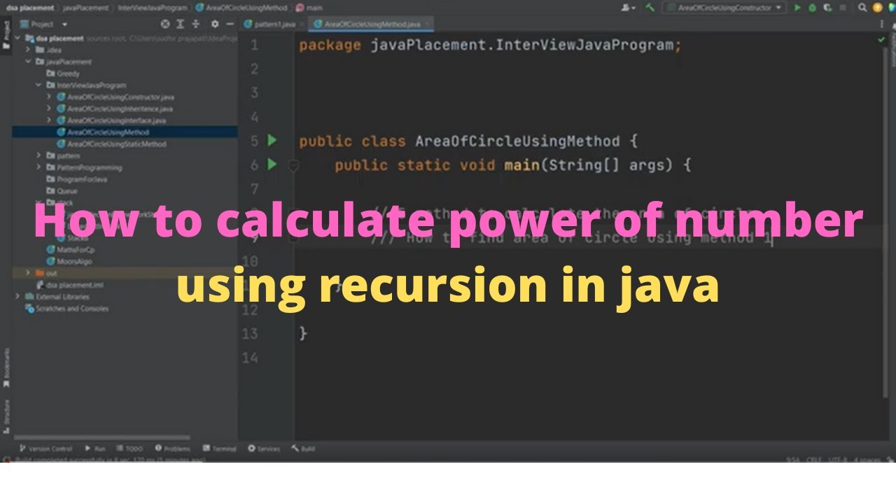 How To Calculate Power Of Number Using Recursion In Java Youtube