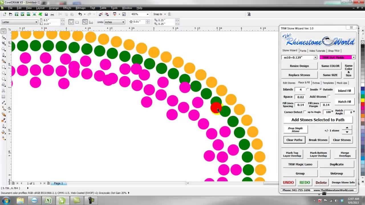 Part 1 Of 3 Trw Stone Wizard Coreldraw Rhinestone Program Sneak Peak