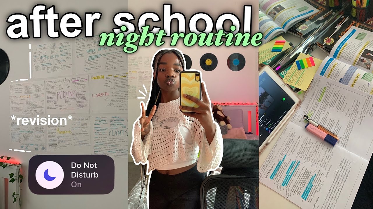 My Productive After School Night Routine 2023 Studying Skin Care