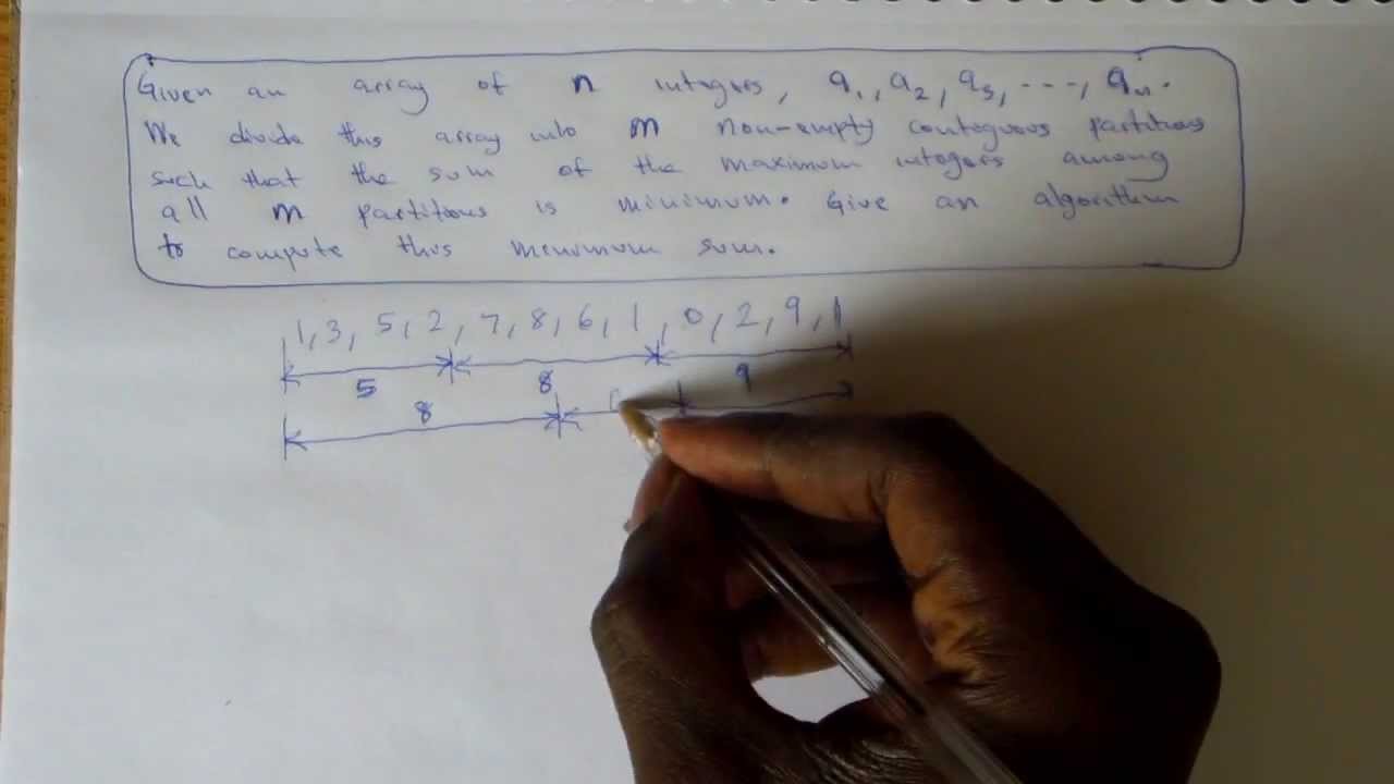 Dynamic Programming Minimum Sum Of Maximums Of Partitions Youtube