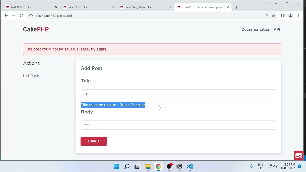 Cakephp 4 Custom Validation Application Rules Youtube