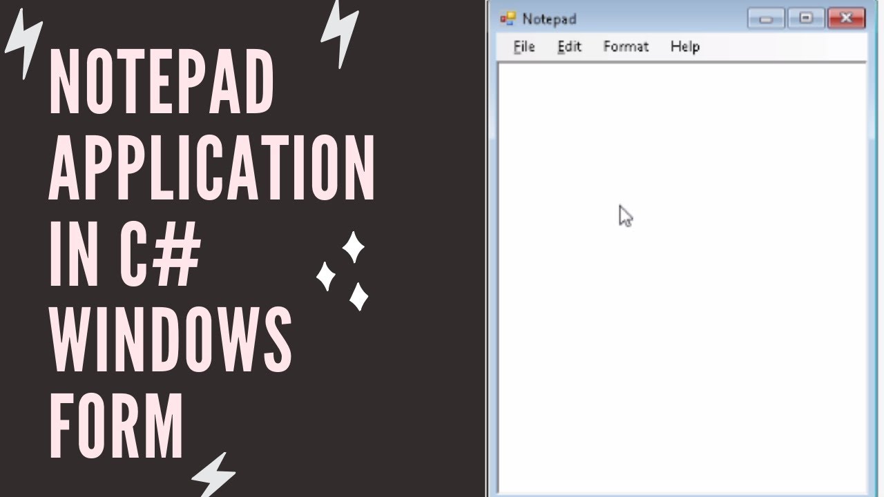 Create Notepad Application Using C Windows Form Application With Drag