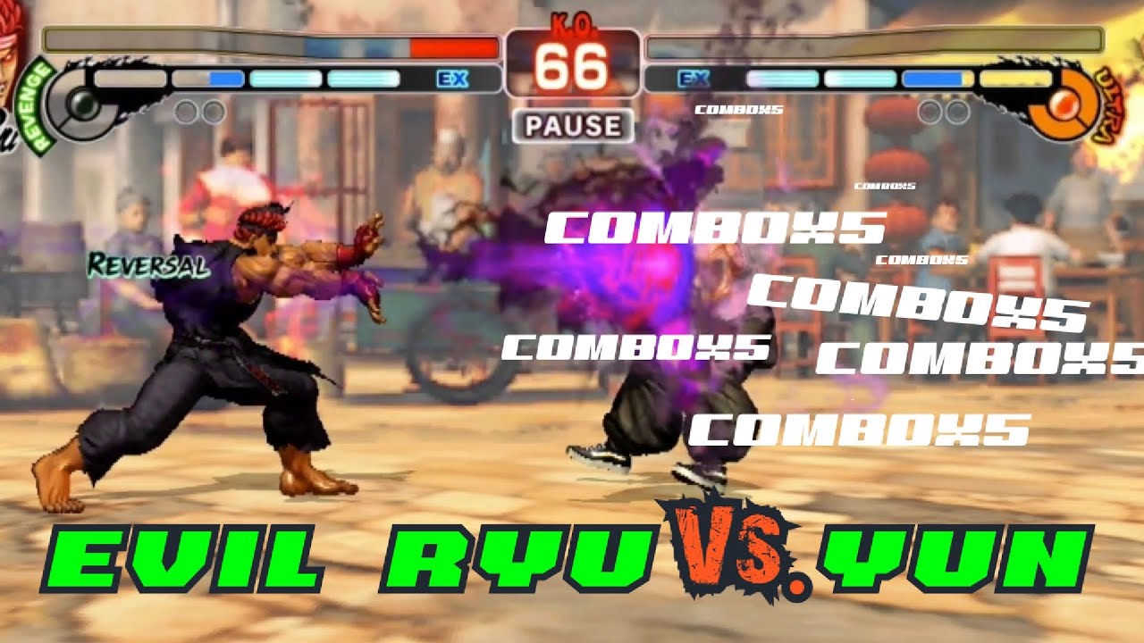 Evil Ryu Vs Yun Ultimate Combos Street Fighter Epic Battle Youtube