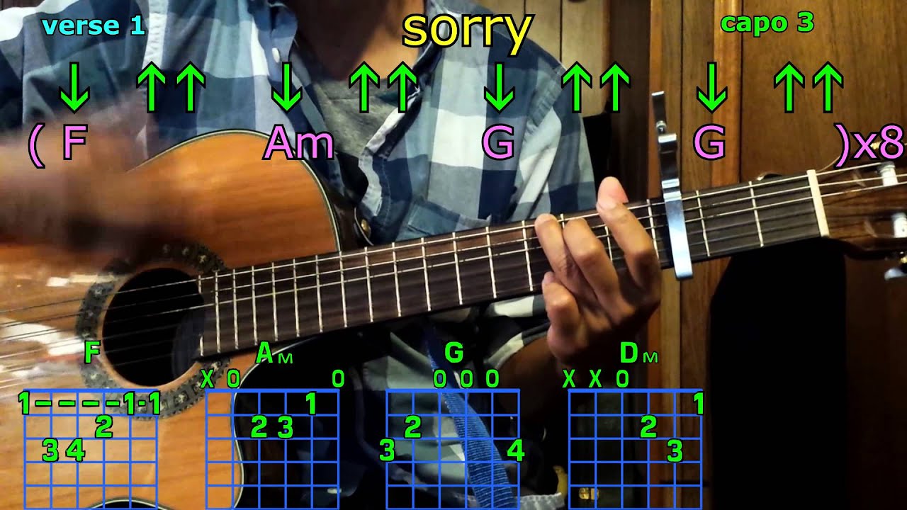 Sorry Justin Bieber Guitar Chords Youtube