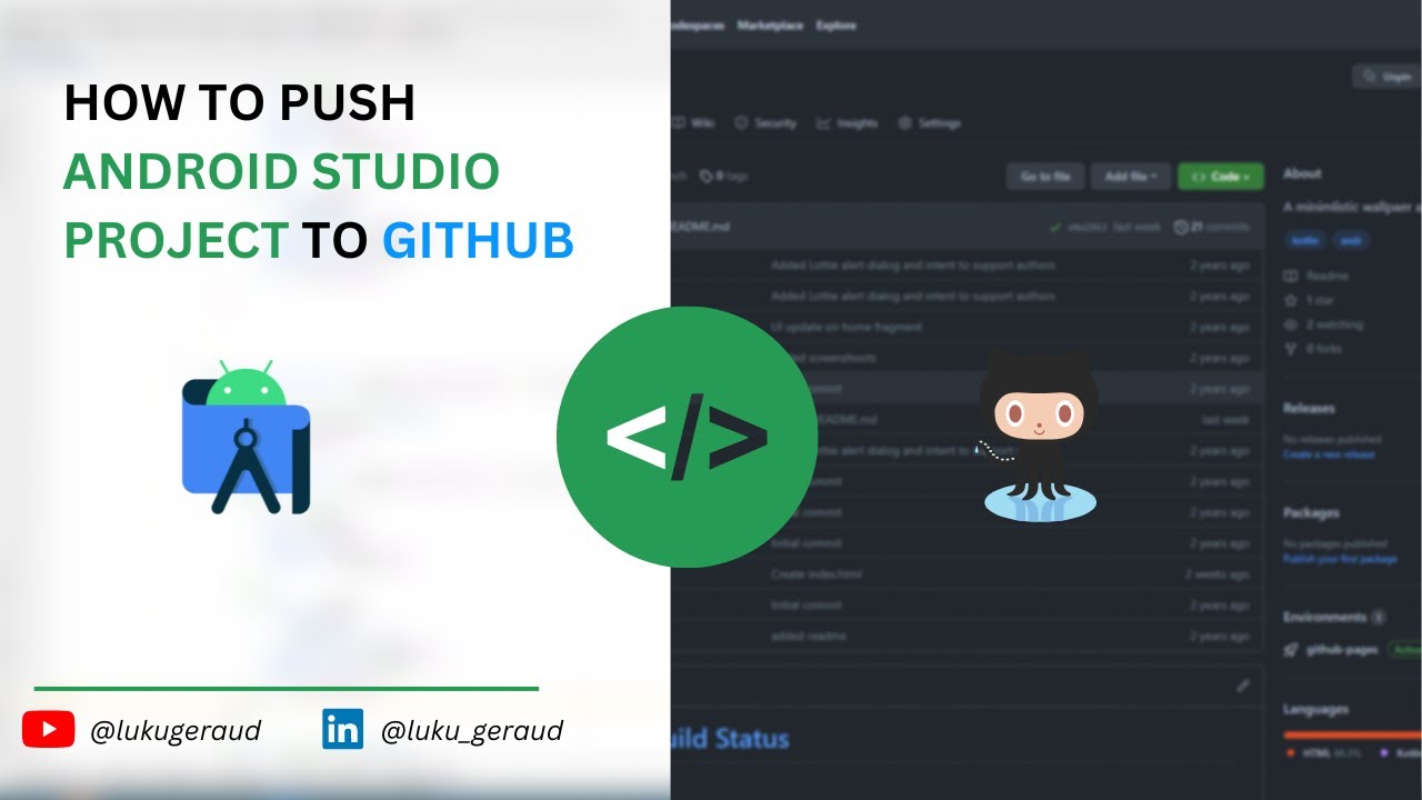 Pushing Android Studio Project To Github Using Token Youtube