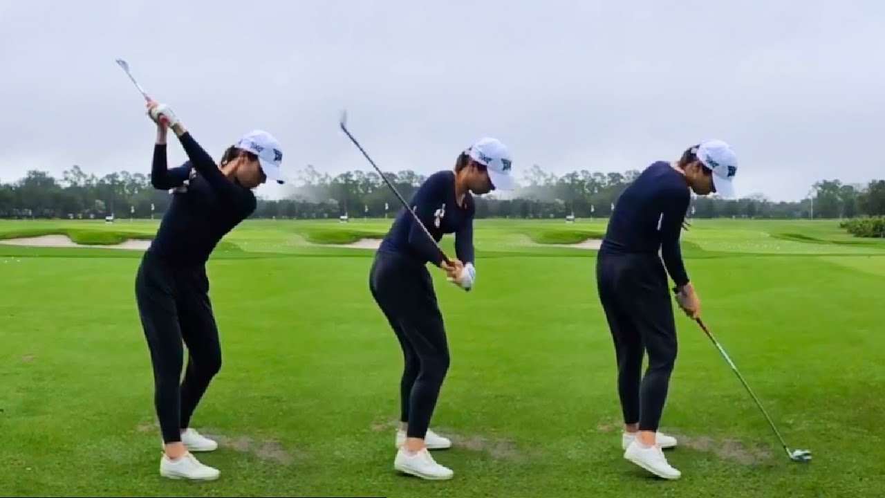 Lydia Ko Golf Swing Iron Swing Sequence Full Speed Slow Motion