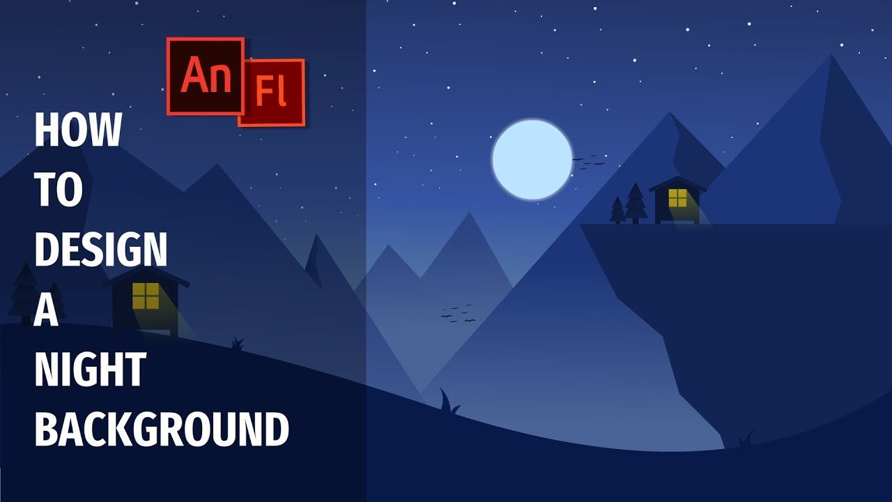 Design A Vector Night Background Adobe Animate Cc Tutorial Adobe
