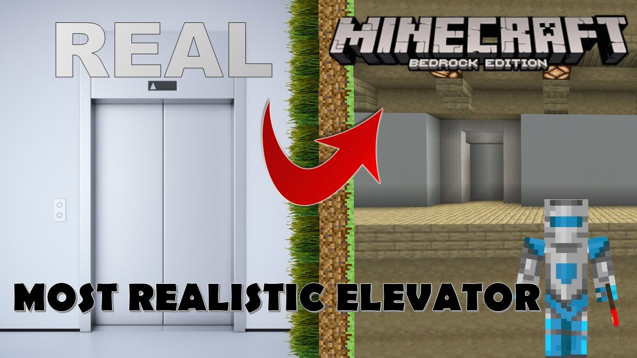 Minecraft Becrock The Most Realistic Multi Floor Elevator Youtube