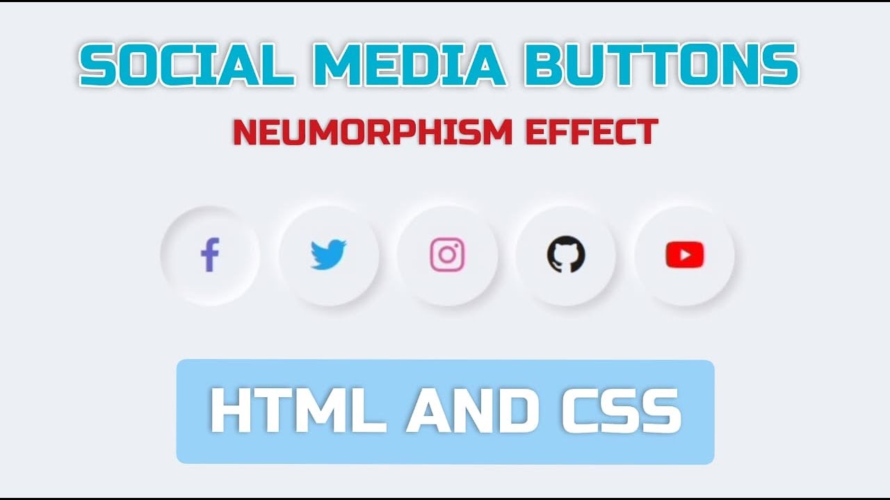 Neumorphism Effect On Social Media Icons Css Neumorphism Hover
