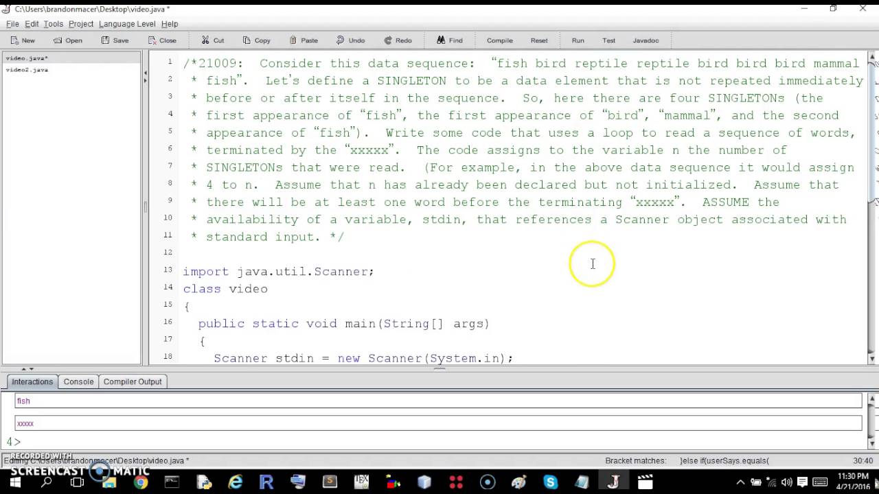 21009 Java Myprogramminglab Answer Walkthrough Youtube