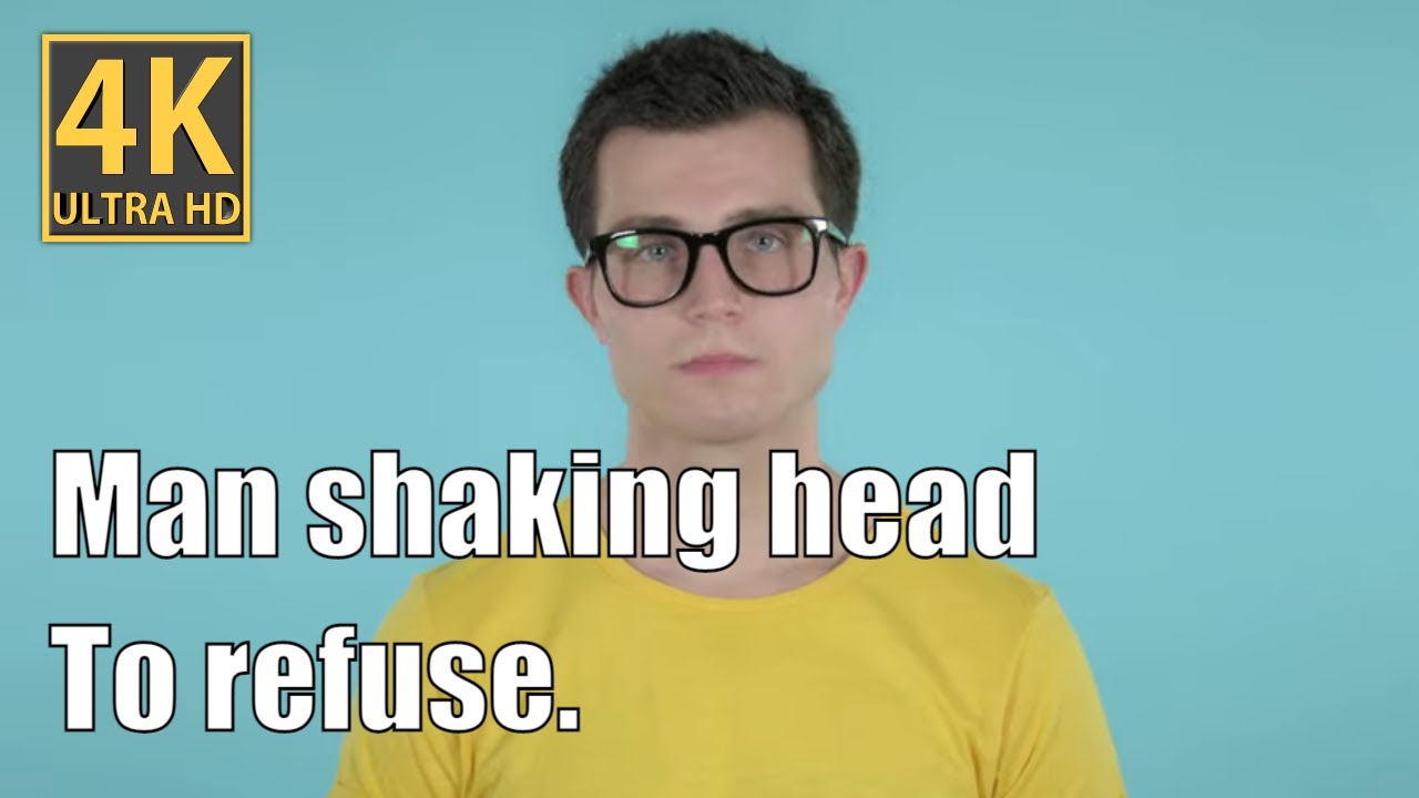 Man Shaking Head To Refuse Blue Background Youtube