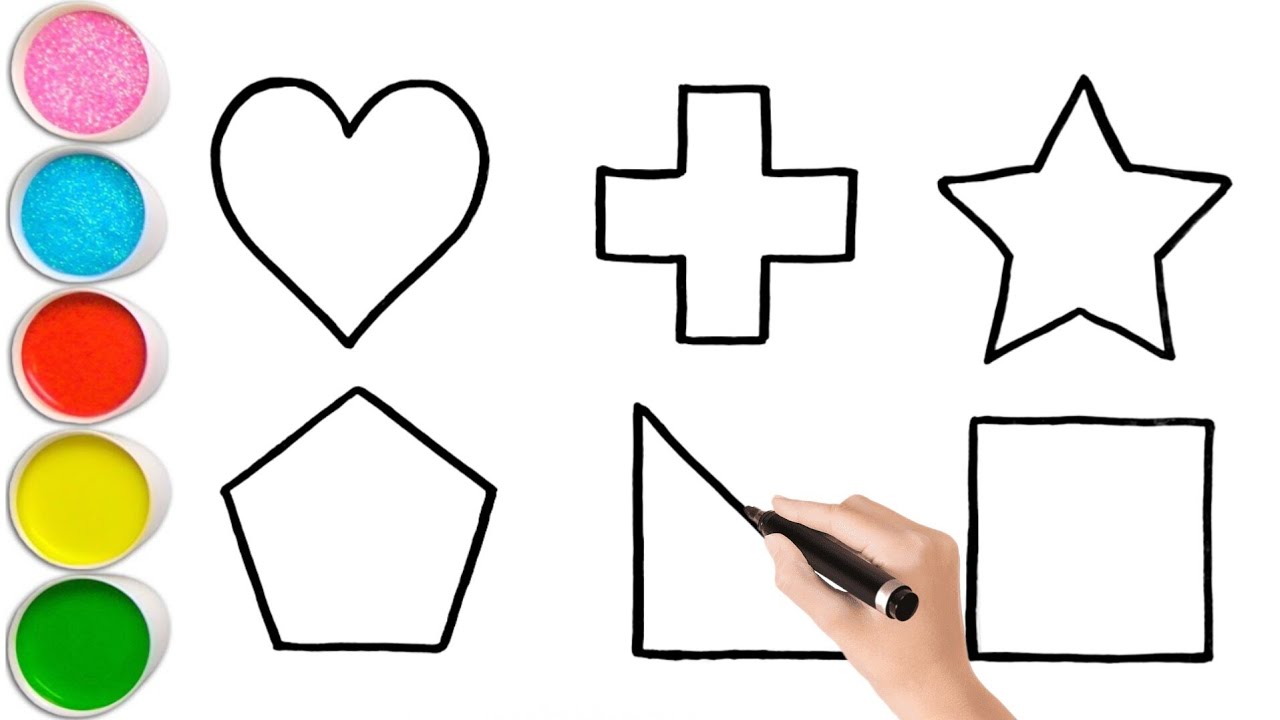 6 Geometric Shapes Drawing For Kids Toddlers Preschool Learning