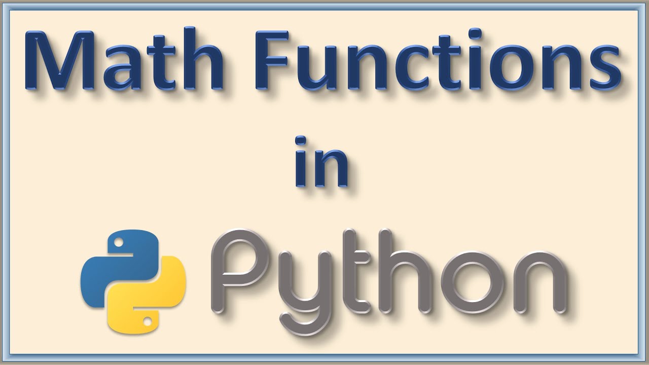 12 Mathematical Functions In Python Youtube